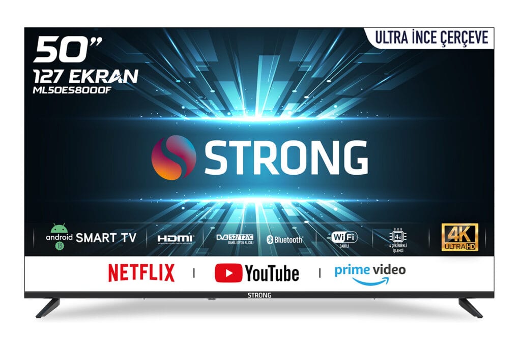 STRONG ML50ES8000F 50’’ 127cm Ekran FRAMELESS 4K Ultra HD Android TV ...