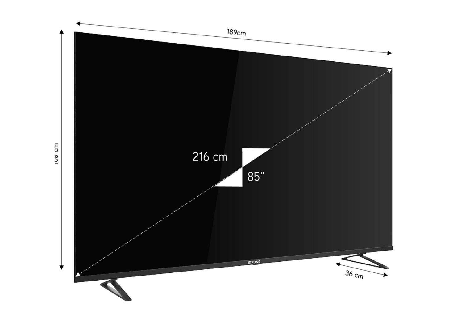STRONG MT85EG8000QF 85’’ 216cm Ekran FRAMELESS QLED 4K Ultra HD Google TV – STRONG TV